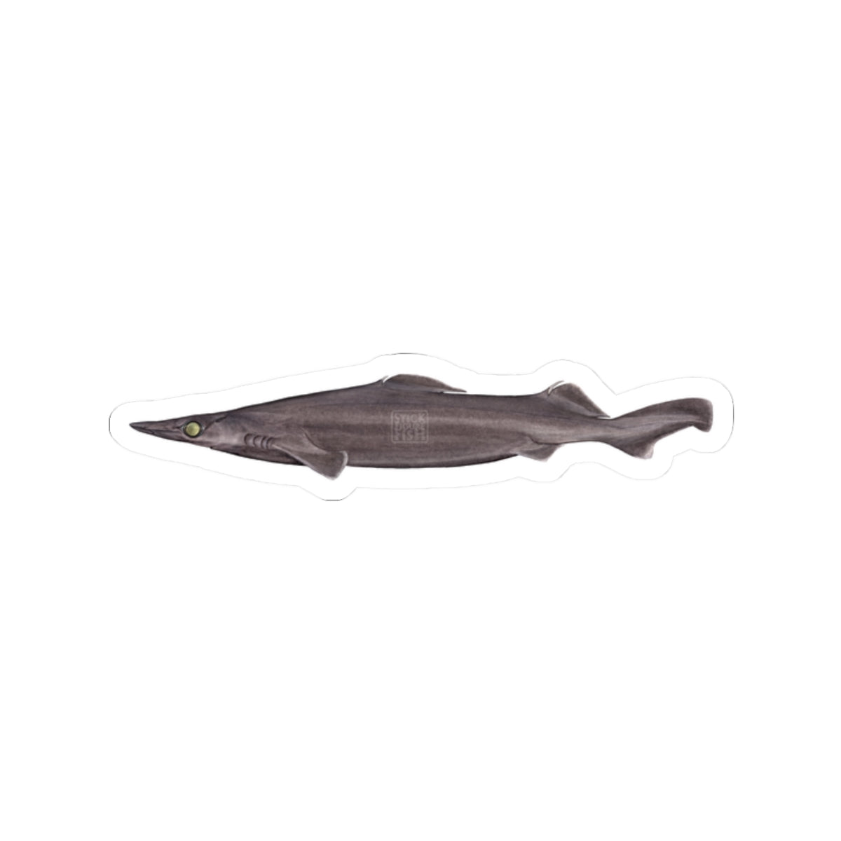 Arrowhead Dogfish Sticker – Stick Figure Fish Illustration