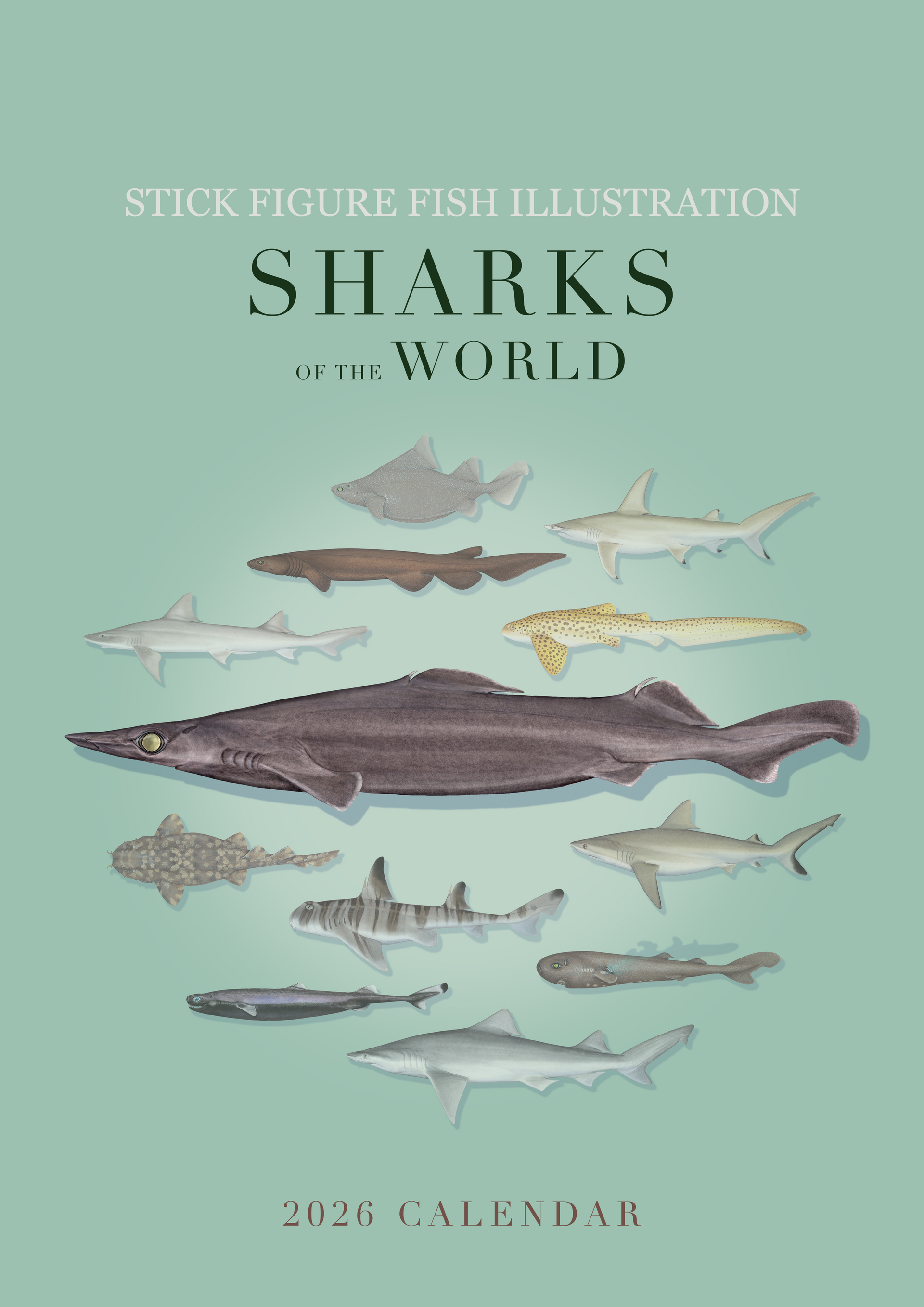 Stick Figure Fish 2026 Limited Edition Calendar - Sharks of the World ...