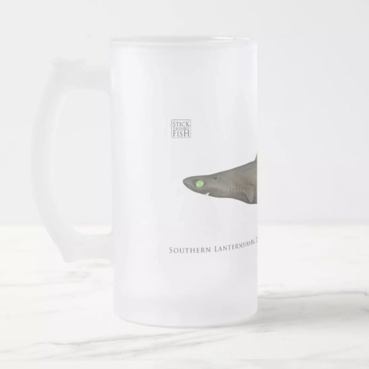 Southern Lanternshark - Frosted Glass Stein – Stick Figure Fish ...